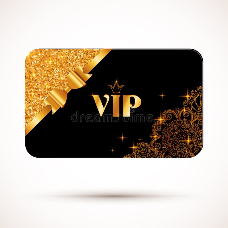 Black Vip Card Template with Glitter Effect and Stock Vector ...