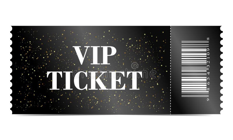 Black VIP Ticket. Vector Illustration Stock Vector - Illustration of ...