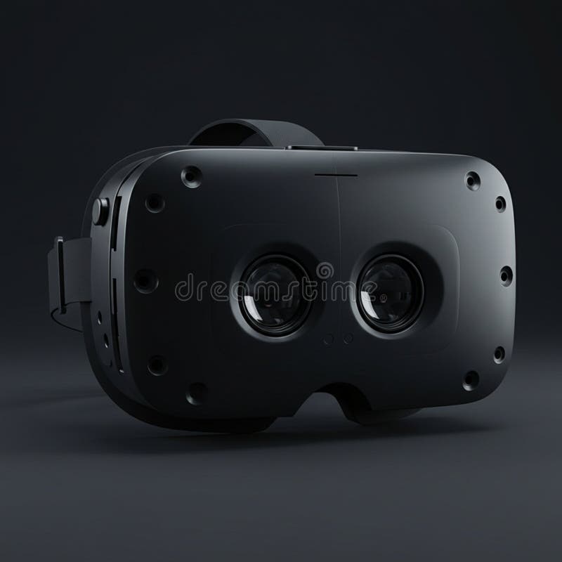 Black Virtual Reality (VR) Headset with a Matte Finish, Featuring Two ...