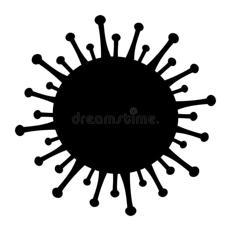 Black Virus Icon Isolated on Transparent Background. Corona Virus 2019 ...
