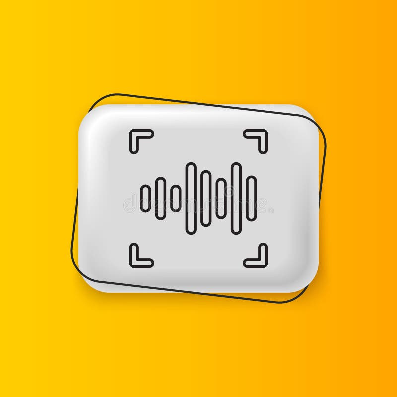 Black Voice Recognition Icon Isolated on Yellow Background. Voice ...