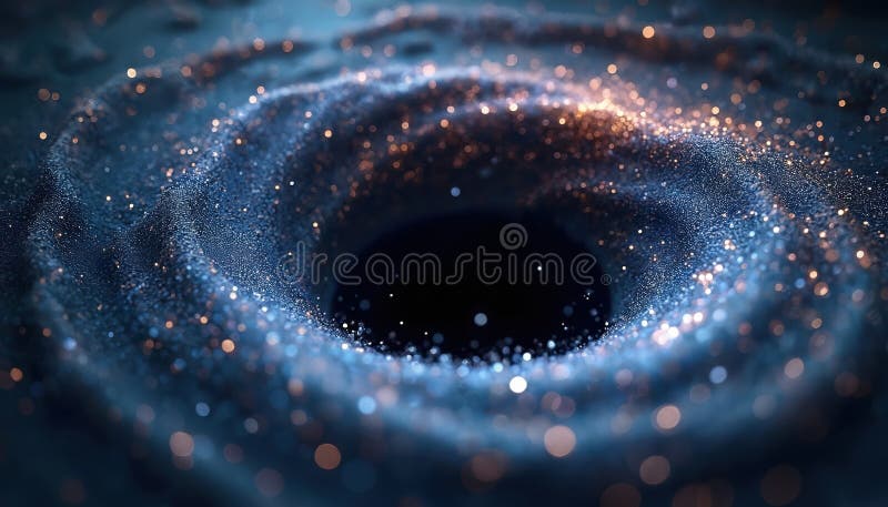 Black Void in Vast Cosmic Space Surrounded by Small White Stars. Dark ...