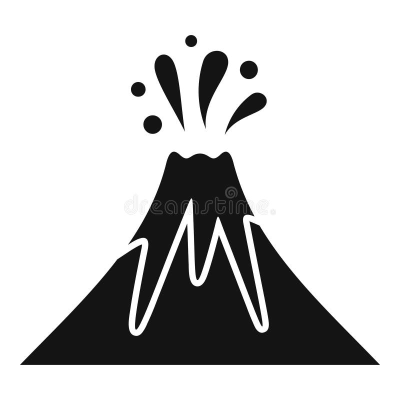 Black Volcano Erupting with Lava and Smoke Stock Illustration ...