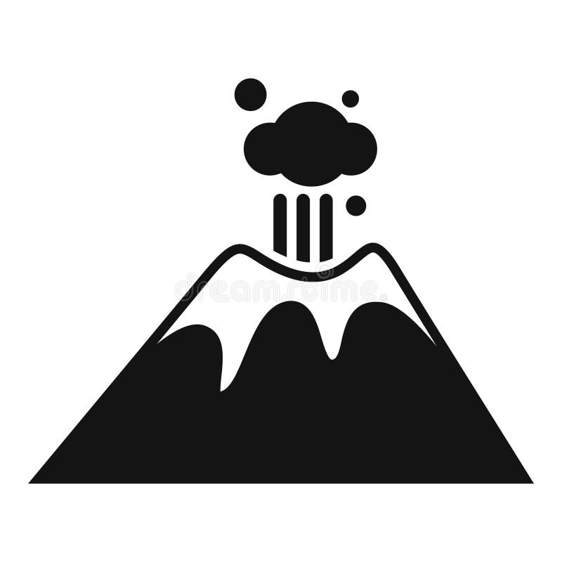 Black Volcano Erupting with Smoke and Lava Stock Illustration ...