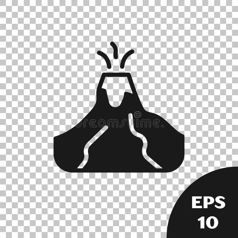 Black Volcano Icon Isolated on Transparent Background. Vector Stock ...