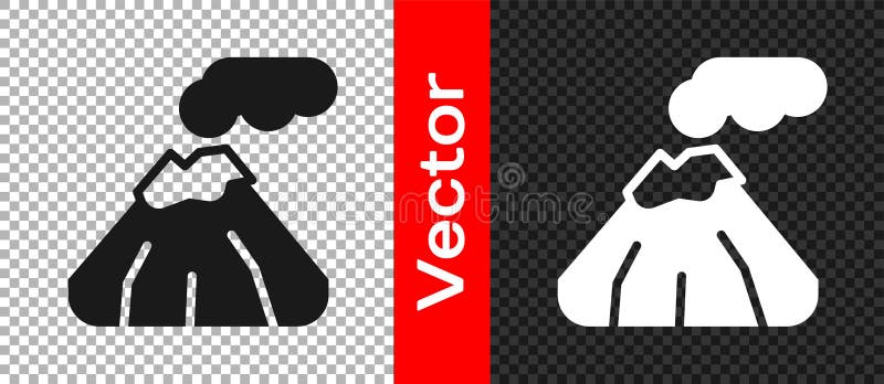 Black Volcano Icon Isolated on Transparent Background. Vector Stock ...