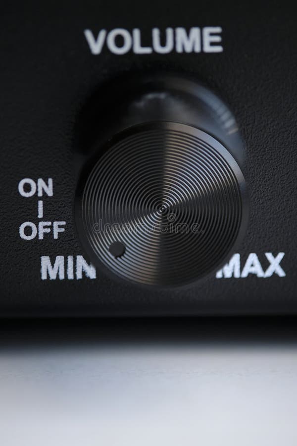 Black Volume Control and Power on and Off. Stock Photo - Image of black ...