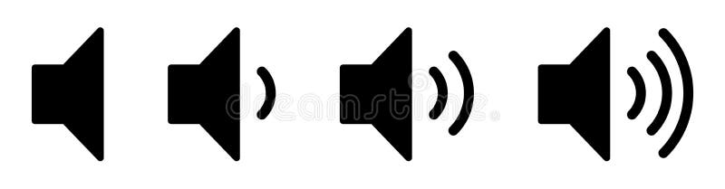 Black volume sound icons stock vector. Illustration of louder - 218264333