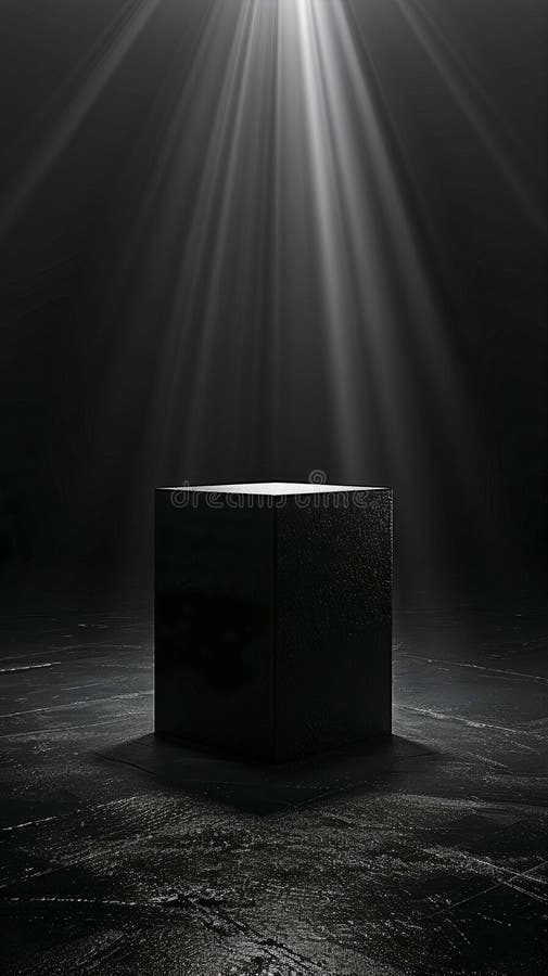 Black Volumetric Cube, Abstract Background. Generative AI Stock ...
