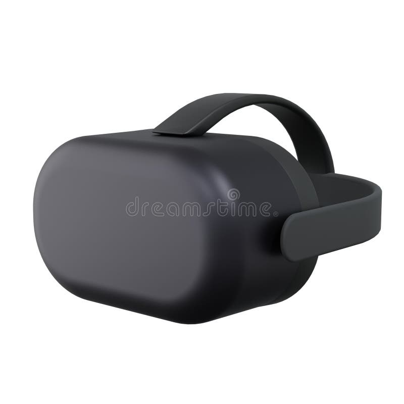 Black VR Headset. Isolated on White Background. 3D Render. Virtual ...