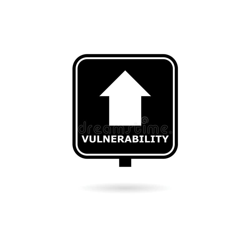 Black Vulnerability Road Sign, Simple Icon or Logo Stock Illustration ...