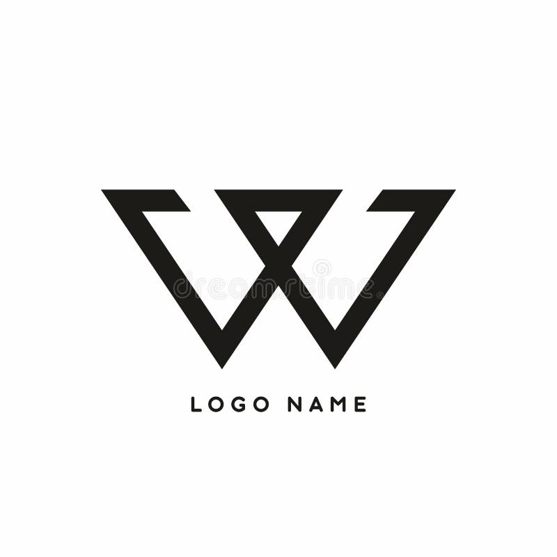 Black W Initial Letter Vector Logo Template Stock Vector - Illustration ...