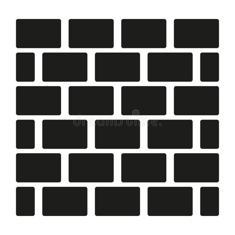With Black Wall Bricks on White Background. Construction Line Logo ...