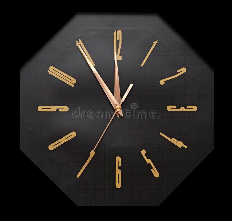 Black wall clock stock photo. Image of measurement, object - 24974568