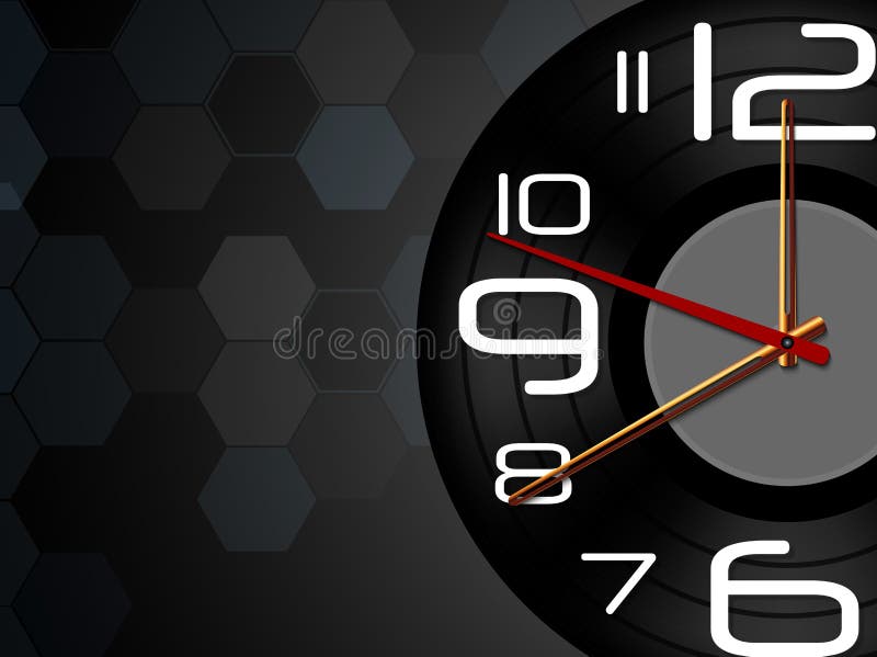 Black wall Clock stock vector. Illustration of clock - 76109890