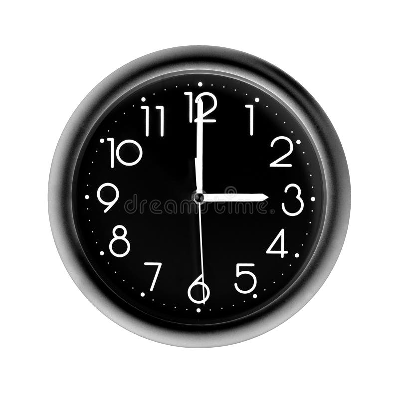 Black wall clock stock photo. Image of circle, clock - 131891516