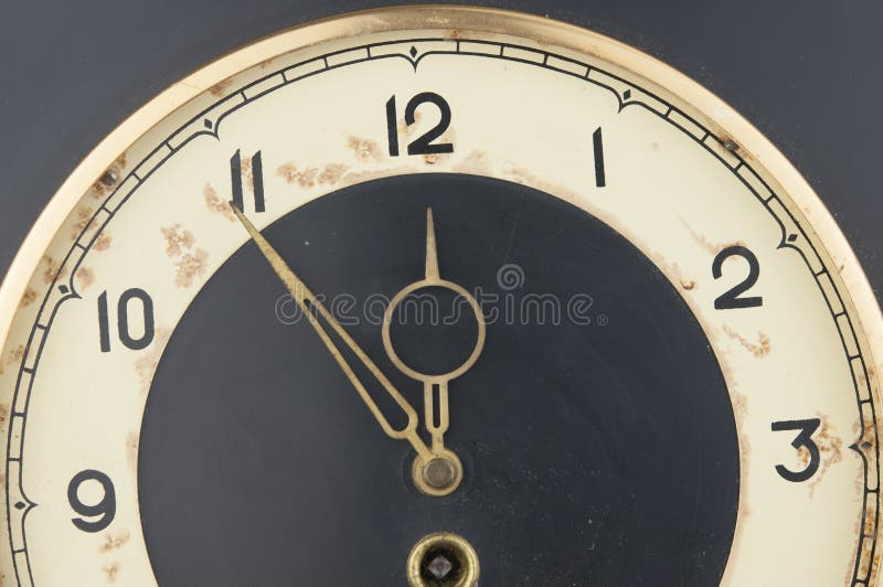 Black Wall Clock on White Background.the Time is Going on Concept ...