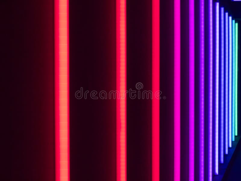 Black Wall Decorated with Harmonious Colored Lights Stock Image - Image ...