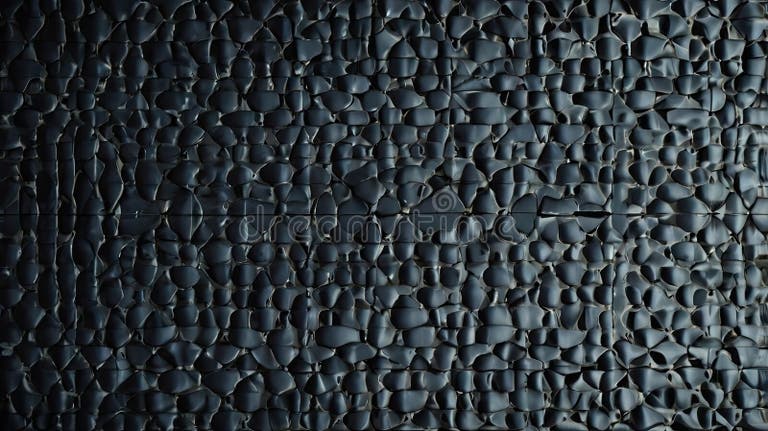 A Black Wall Featuring a Textured Pattern of Small Stones Arranged ...