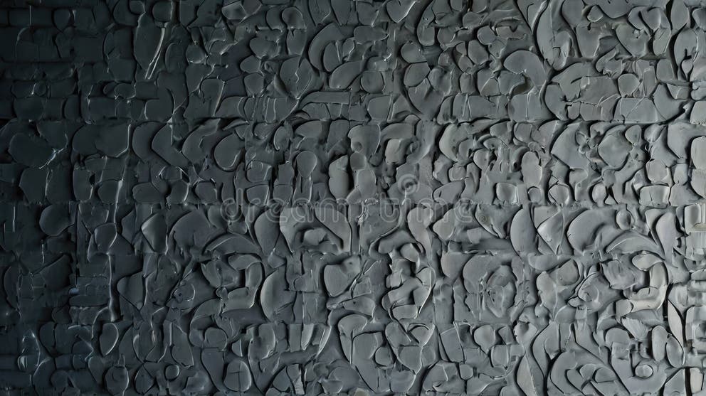 A Black Wall Featuring a Textured Pattern of Small Stones Arranged ...