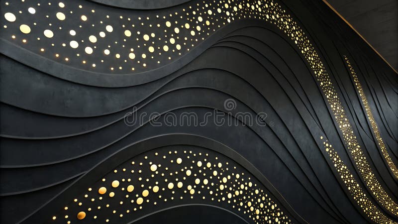 Black Wall with Gold Dots on it Stock Photo - Image of backdrop, shape ...