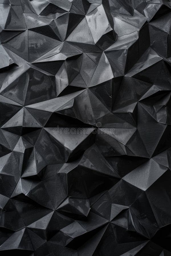 Black Wall with Paper Triangles Stock Image - Image of abstract, home ...