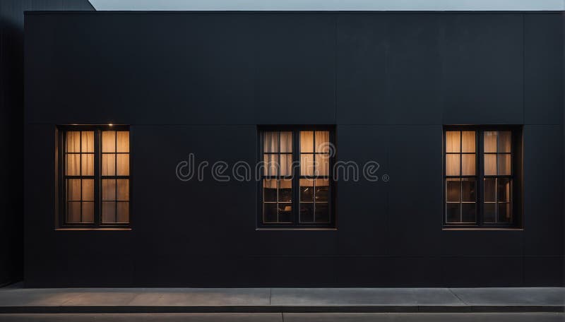 Black Wall with Window and Dramatic Lighting on House Ai Generated ...