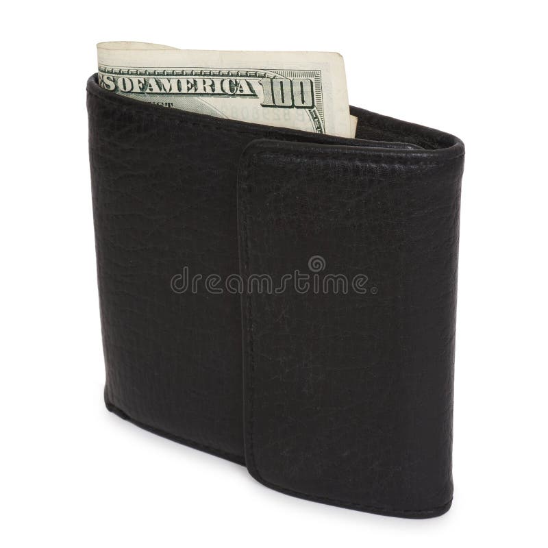 Black Wallet with the Pack of Dollars Stock Photo - Image of currency ...