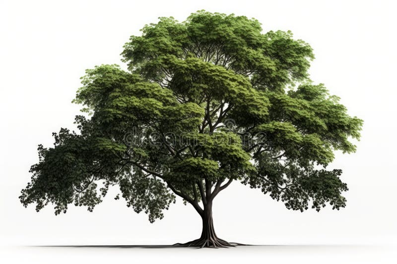 Black Walnut Tree on a White Background. Generative AI Stock ...