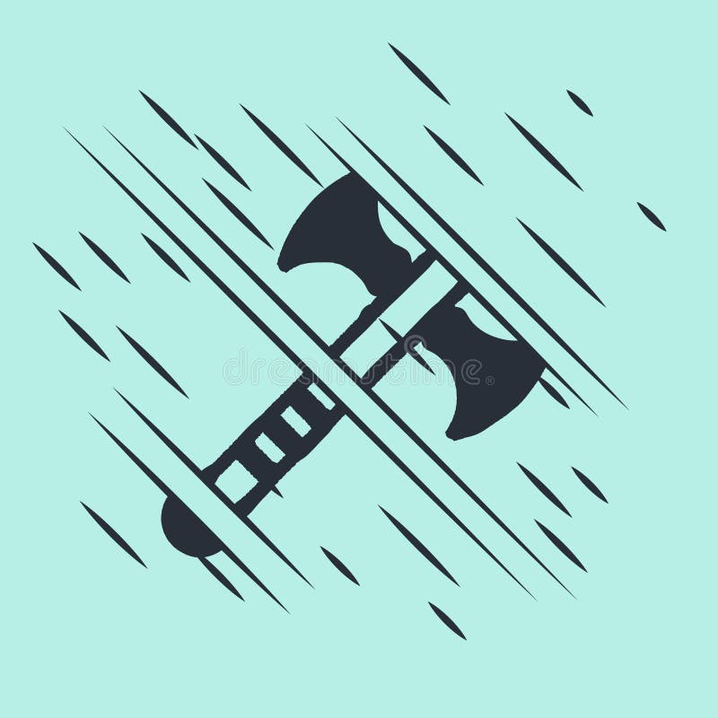 Black War Axe Icon Isolated on Green Background. Battle Axe ...