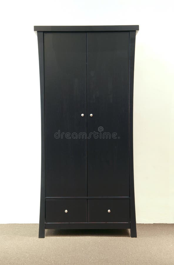 Black wardrobe stock image. Image of doors, finish, large - 1329873
