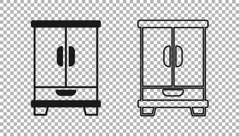 Black Wardrobe Icon Isolated on Transparent Background. Cupboard Sign ...