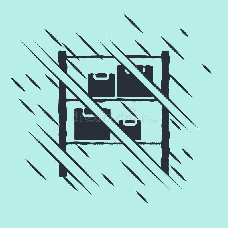 Black Warehouse Icon Isolated on Green Background. Glitch Style Stock ...