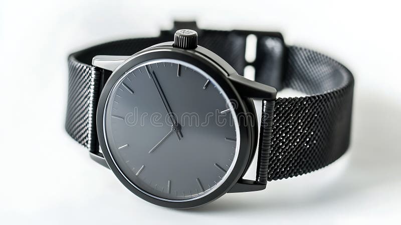 Black Watch with a Black Band and a Black Face Stock Image - Image of ...
