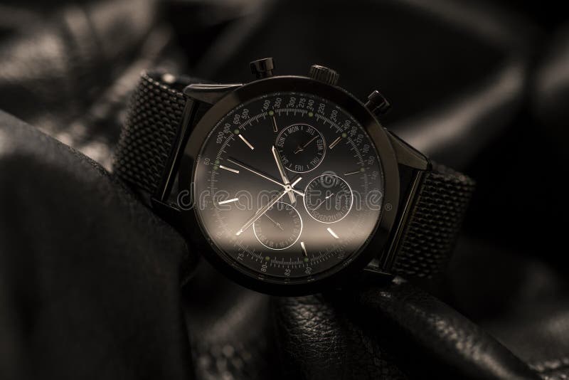 Two Black Watch Straps Made of Rubber on White Background. Stock Photo ...