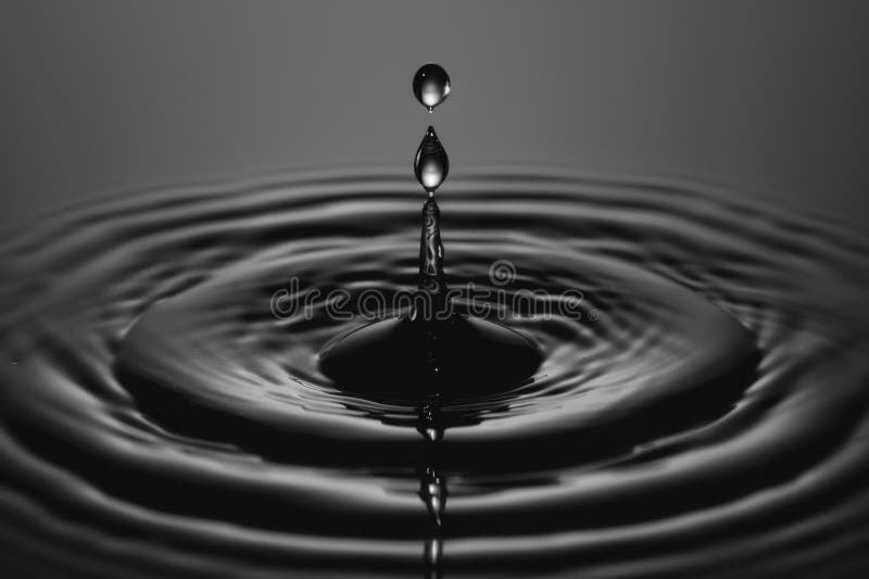 Black water drop on dark stock image. Image of conservation - 316578365