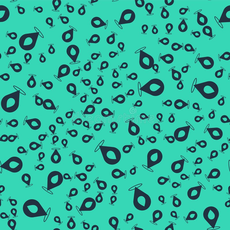 Black Water Drop with Location Icon Isolated Seamless Pattern on Green ...