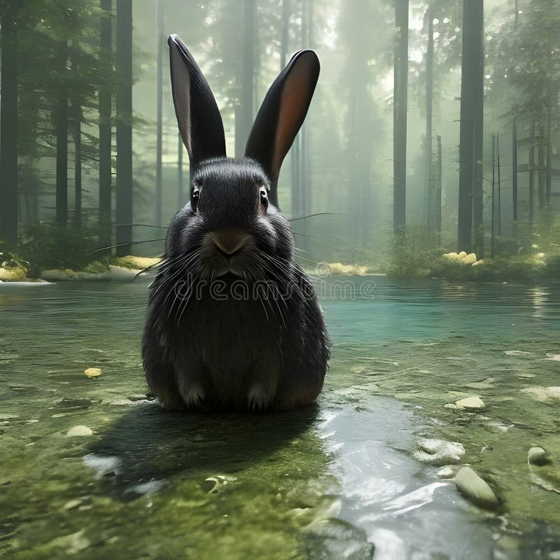 Black Water Bunny Stock Illustrations – 487 Black Water Bunny Stock ...