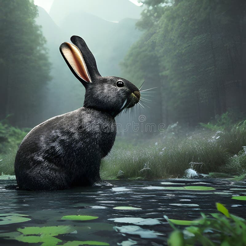 Black Water Bunny Stock Illustrations – 487 Black Water Bunny Stock ...