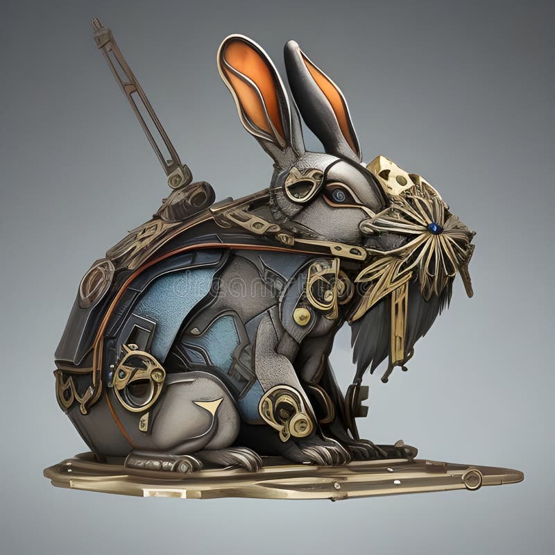 The Black Water Rabbit is the Symbol of 2023 in Steampunk Style. Happy ...