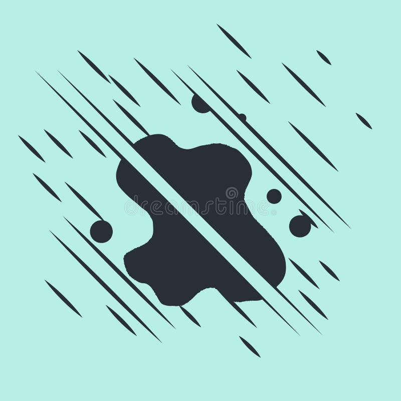 Black Water Spill Icon Isolated on Green Background. Glitch Style ...