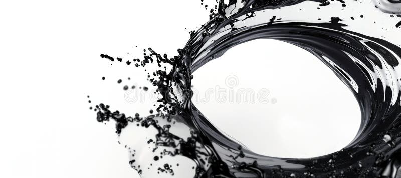 Black Water Splash Wave Background, Liquid Stock Illustration ...