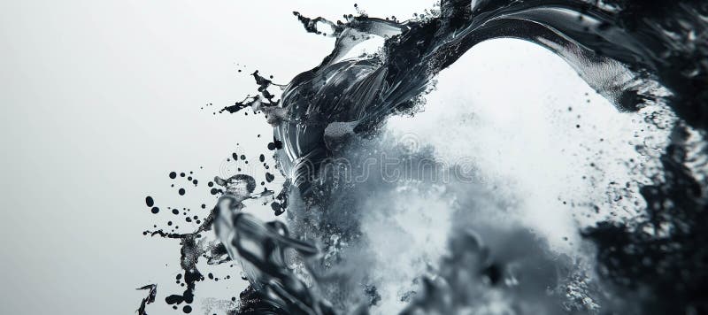 Black Water Splash Wave Background, Liquid Stock Illustration ...