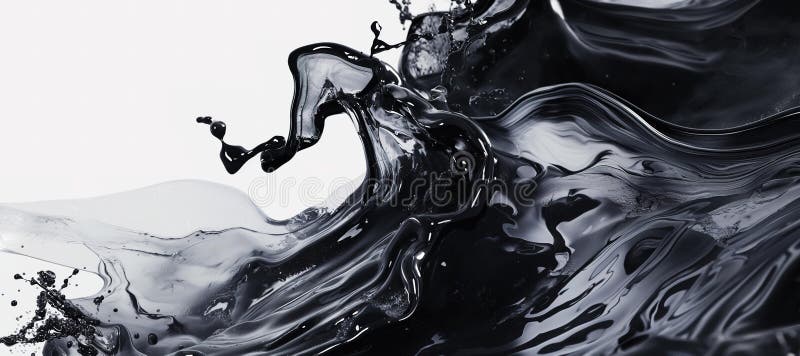 Black Water Splash Wave Background, Liquid Stock Illustration ...