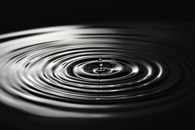 Black Water Surface Ripple with Sunlight Effect Stock Illustration ...