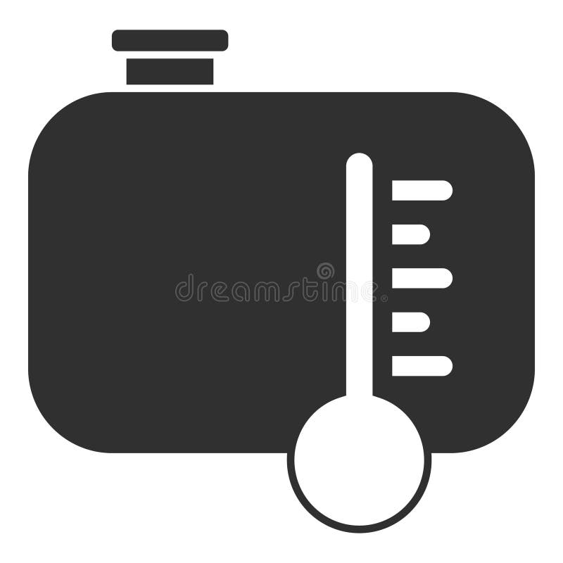 Black Water Tank Icon Showing Temperature with Thermometer Stock Vector ...