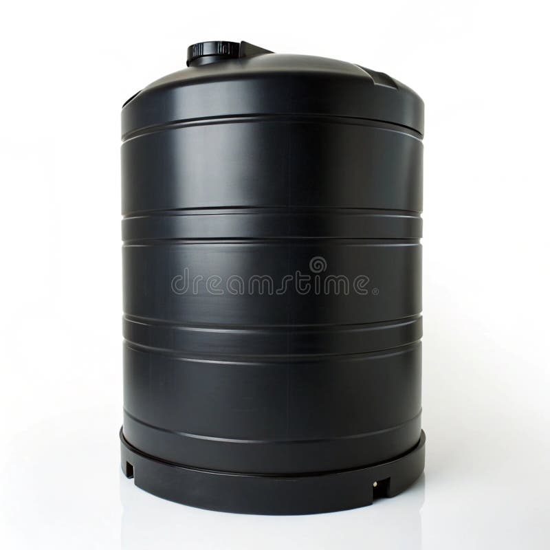 A Black Water Tank Isolated on White Background Stock Illustration ...