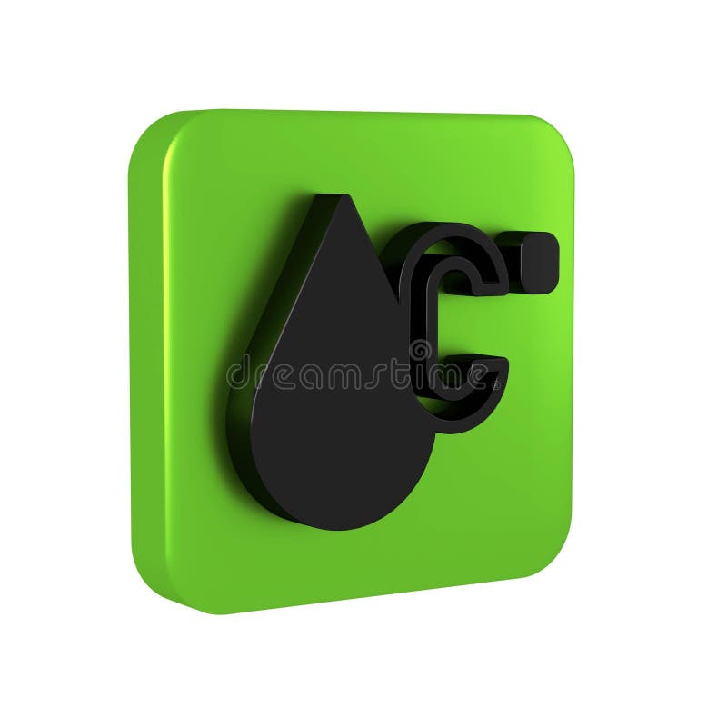 Black Water Temperature Icon Isolated on Transparent Background. Green ...