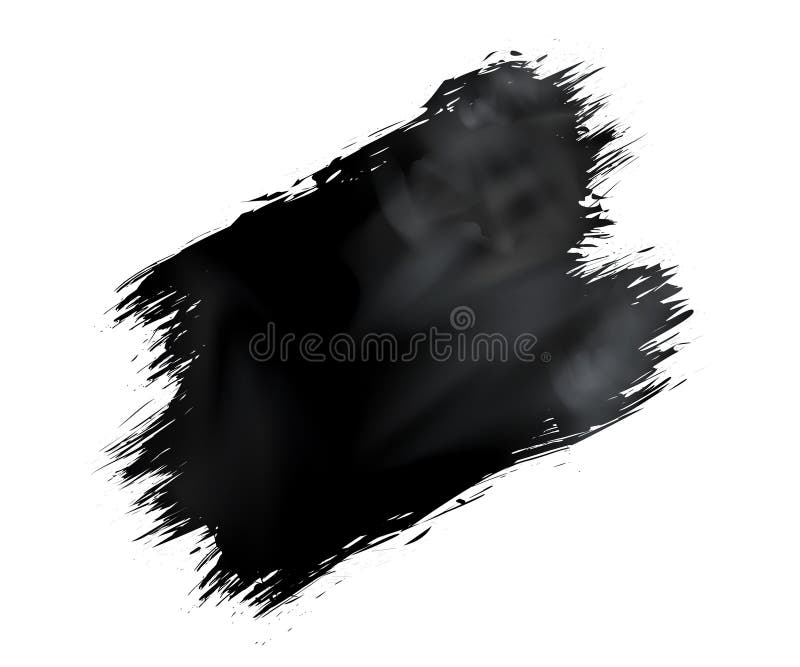 Black Watercolor Brush Stroke Isolated, Line of Paint, Smear Stock ...