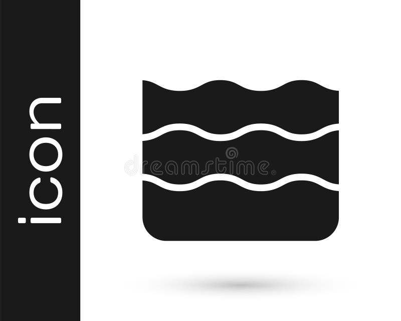 Black Wave Icon Isolated on White Background. Vector Stock Vector ...